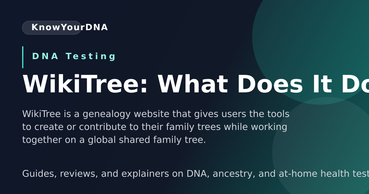 WikiTree: What Does It Do?