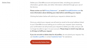Steps to Delete your DNA Data from 23andMe, Ancestry, LivingDNA, etc